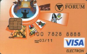 Bank Card: Visa Electron (Bank Forum, UkraineCol:UA-VE-0256.01