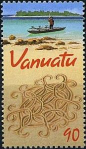 Stamp: Traditional Pattern (Vanuatu(Traditional Sand Draw) Mi:VU 1146 ...