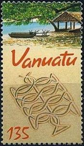 Stamp: Traditional Pattern (Vanuatu(Traditional Sand Draw) Mi:VU 1148 ...