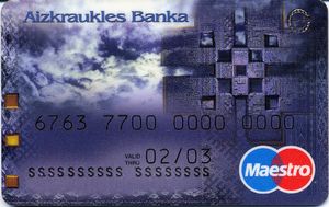 Bank Card: Maestro (Aizkraukles Banka, LatviaCol:LV-MS-0011