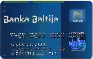 Bank Card: Intra-bank Card (Banka Baltija, LatviaCol:LV-GM-0003.01