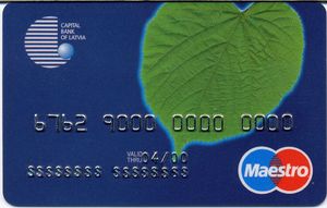Bank Card: Maestro (Capital Bank of Latvia, LatviaCol:LV-MS-0015