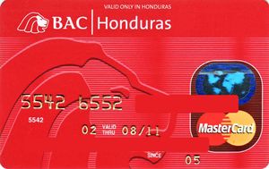 Bank Card: Lion (BAC Honduras, Honduras) Col:HN-MC-0002