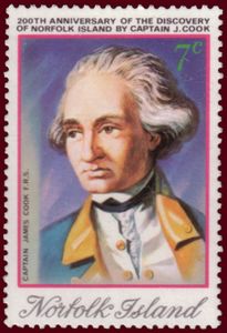 Stamp: Captain Cook (Engraving by J. Basire) (Norfolk Island(Captain ...