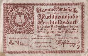 Banknote: 10 Heller (Austrian Notgeld(Perchtoldsdorf) Jak:JPR0728-10