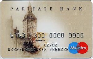 Bank Card: Maestro (Paritate Banka, LatviaCol:LV-MS-0019