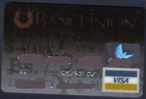 Bank Card: BancUnion (Banc Union, VenezuelaCol:VE-VI-0339