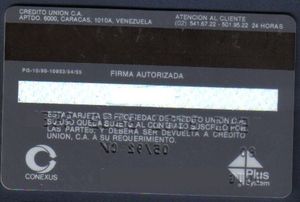 Bank Card: BancUnion (Banc Union, VenezuelaCol:VE-VI-0339
