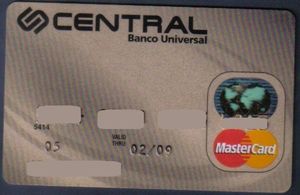 Bank Card: Central Banco Universal (Central, VenezuelaCol:VE-MC-0171