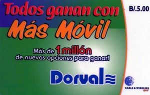 Tarjeta Telefónica: Dorval (Mobile Panama, Panamá(Más Móvil (C&W ...