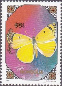 Stamp: Large Salmon Arab (Colotis fausta) (Mongolia(Butterflies and ...