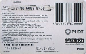 Phonecard: PLDT Budget Card (Remote Memory Philippines, Philippines ...
