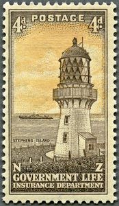 Stamp: Stephens Island Lighthouse (New Zealand(Life Insurance ...
