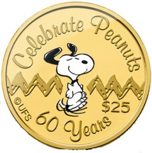 Coin: 25 Dollars (Snoopy) (Niue(Numismatic Product - Cartoon Characters ...