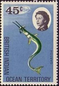 Stamp: Garfish (British Indian Ocean Territory(Marine Animals) Mi:IO 22 ...