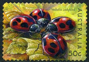 Stamp: Vedalia Ladybird (Rodolia cardinalis) (Australia(Bugs and ...