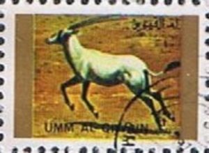 Stamp: Arabian Oryx (Oryx leucoryx) (Umm al-Qiwain(Rare Animals (I ...