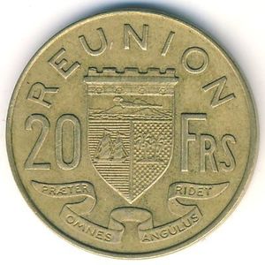 Coin: 20 Francs (Reunion(1948~1973 - CFP franc) Col:RE-000013,WCC:km11a