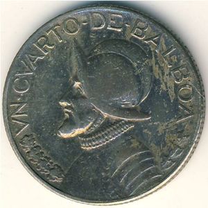 Moneda: ¼ de Balboa ("Cuarto" - high relief) (Panamá(1929~Today ...