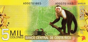 Billete de Banco: 5,000 Colones (Costa Rica(Edicion 2009) Wor:P-276a