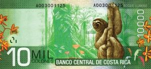 Billete de Banco: 10,000 Colones (Costa Rica(Edicion 2009) Wor:P-277a 💴