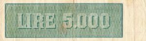 Banknote: 5,000 Lire (Medusa) (Italy(1945-1950 Provisional Titles) Wor ...