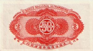 Banknote: 50 Avos (Macau) (1920 ND Subsidiary Note Issue) Wor:P-12