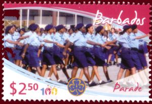 Stamp: Girl Guides Parade (Barbados(Girl Guides centenary) Mi:BB 1186 ...