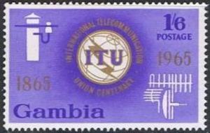 Stamp: ITU Emblem and Symbols (Gambia) (Centenary of International ...