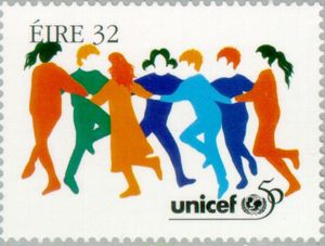 Stamp: 50th Anniversary of UNICEF (Ireland(50th Anniversary of UNICEF ...