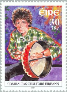 Stamp: Bodhran Player (Ireland(50th Anniv. of Irish Cutural ...