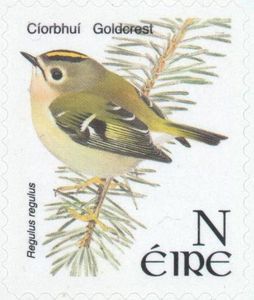 Stamp: Goldcrest (Regulus regulus) (Ireland(Bird Definitives 2001) Mi ...