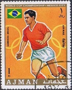 Stamp: Mané Garrincha (1933-1983), Brazil (Ajman(Football World Cup ...