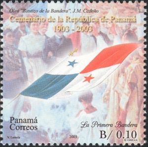 Stamp: First National Flag (Panama(Centenary of the Republic of Panama ...