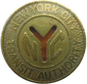 Token: New York City Transit Authority (NYC) - Good For One Fare ...