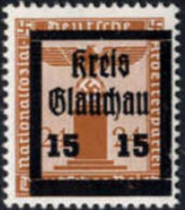 Stamp: print on Nazi-official stamp (Germany, Local Post) (Glauchau) Mi ...