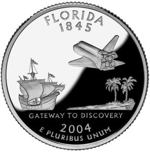 Coin: 25 Cents / Quarter (Florida - Silver edition) (United States of ...