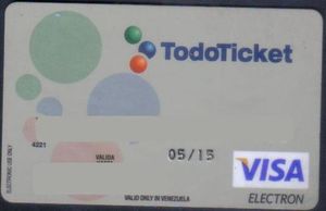 Tarjeta de Banco: TodoTicket (Banesco, VenezuelaCol:VE-VE-0009.02