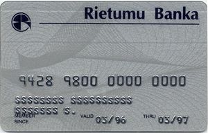 Tarjeta de Banco: Intra-bank Card (Rietumu Banka, LetoniaCol:LV-GM-0006