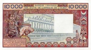 Banknote: 10,000 Francs (West African States(H for Niger) Wor:P-609 Hh
