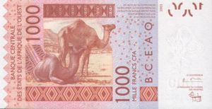 Billete de Banco: 1,000 Francs CFA (Estados del África Occidental(K for ...