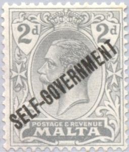 Stamp: King George V (1865-1936) (Malta(Definitives 1922: Self ...