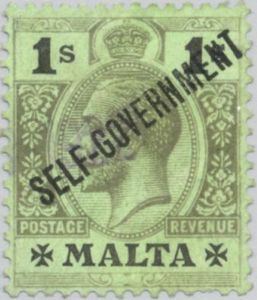 Stamp: King George V (1865-1936) (Malta(Definitives 1922: Self ...