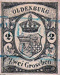 Sello: Oldenburg coat of arms (Oldenburg(Coat of arms on colored paper ...