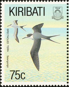 Stamp: Spectacled Tern (Onychoprion lunatus) (Kiribati(Water Birds) Mi ...