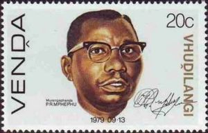 Stamp: President P.R. Mphephu (Venda(Independence) Mi:ZA-VD 20,Sn:ZA-VD ...