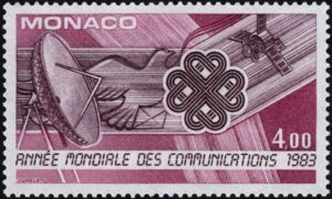 Stamp: World Communications Year (MonacoMi:MC 1585,Sn:MC 1375,Yt:MC ...
