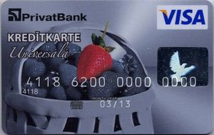 Bank Card: Visa Unembossed "Universal Credit Card" (PrivatBank ...