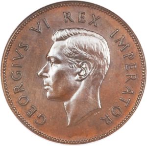 Coin: 1 Penny (South Africa(1936~1952 - British Dominion - George VI ...