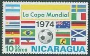 Stamp: Flags of participating countries 1974 (Nicaragua(FIFA World Cup ...